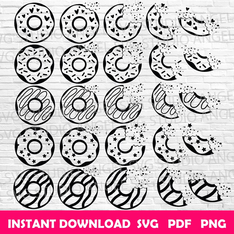 Half Donut Svg Half Doughnut Svg Half Doughnut Svg Cut Files - Etsy