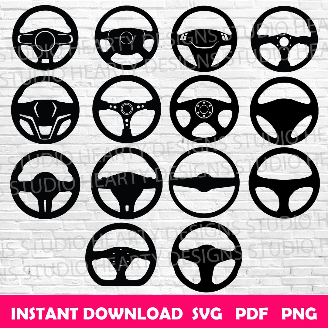 Steering Wheel SVG Bundle: Cut Files for Silhouette Cricut (digital ...