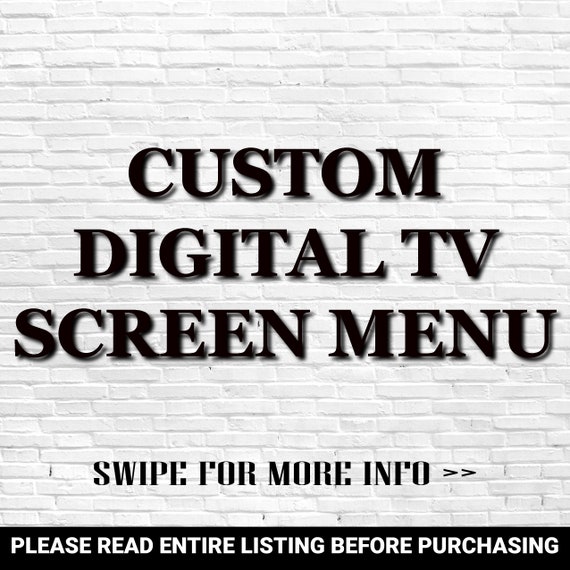 Custom Restaurant TV Menu Custom Screen Menu Custom Digital - Etsy