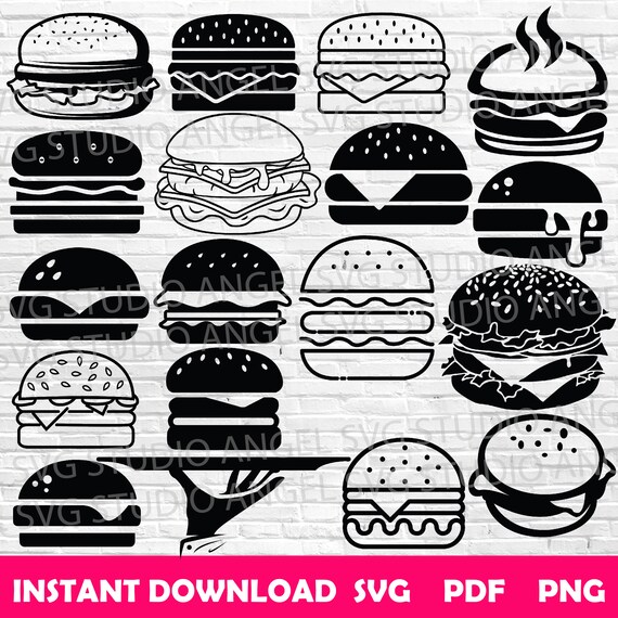 Burger Svg Hamburger Svg Burger Cricut Svg Hamburger Cricut - Etsy