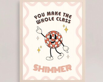 Retro Bejeweled Cartoon Disco Classroom Poster TS Eras Tour Discoball ...