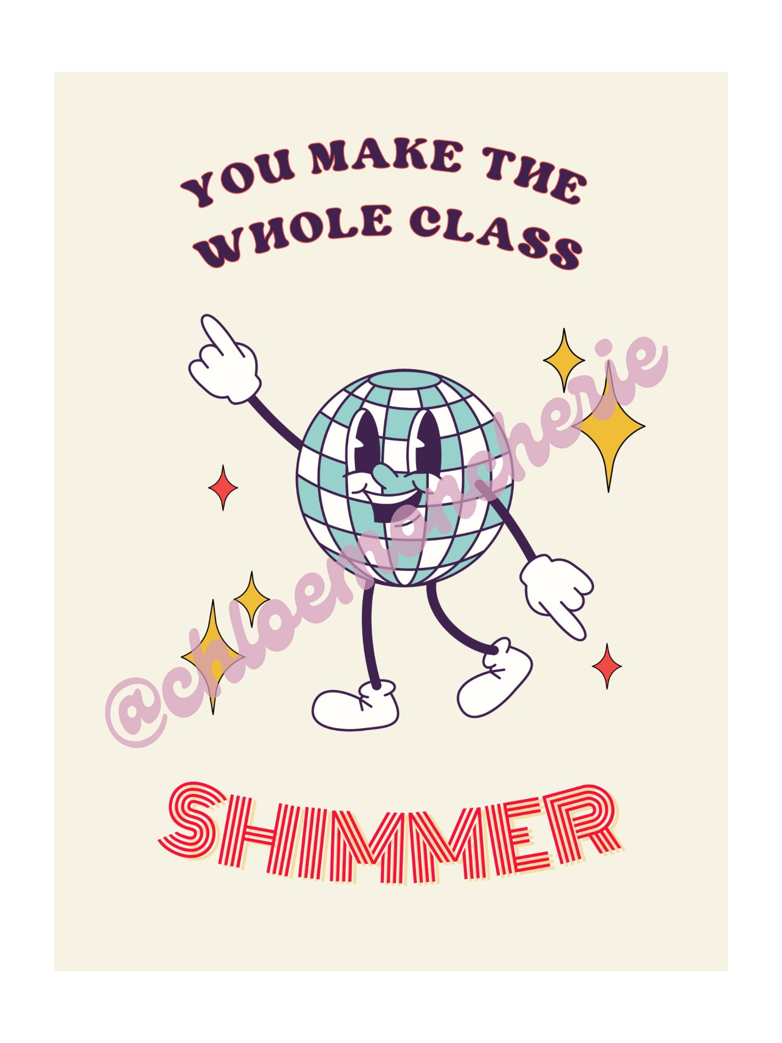 Retro Bejeweled Cartoon Disco Classroom Poster TS Eras Tour Discoball ...