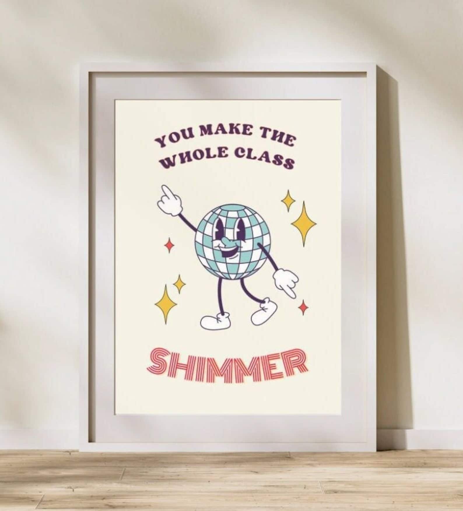 Retro Bejeweled Cartoon Disco Classroom Poster TS Eras Tour Discoball ...