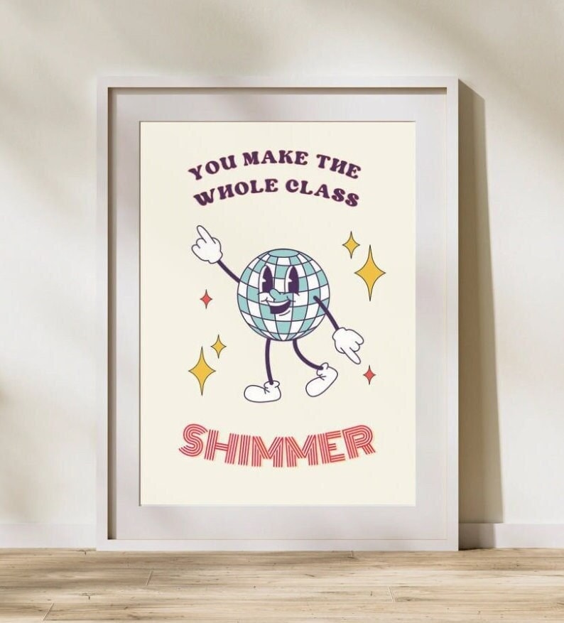 Retro Bejeweled Cartoon Disco Classroom Poster TS Eras Tour Discoball ...