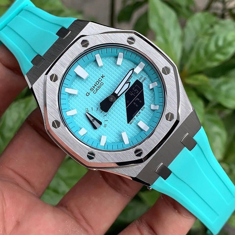 Custom Made Casioak Casio G-shock Ga-2100 Tiffany Blue X | Etsy