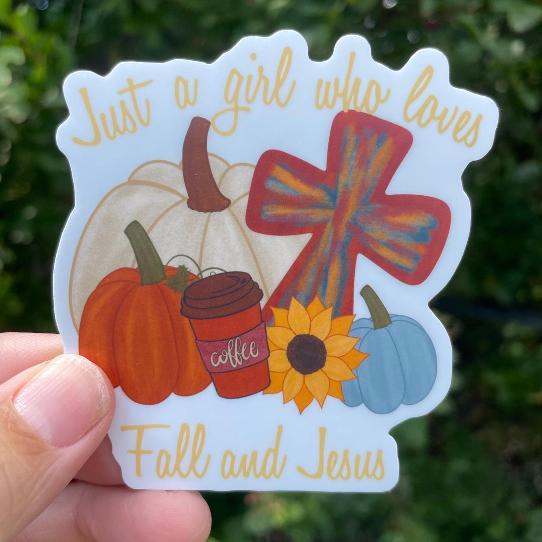 Jesus and Fall Christian Sticker | Waterproof Sticker | Autumn ...