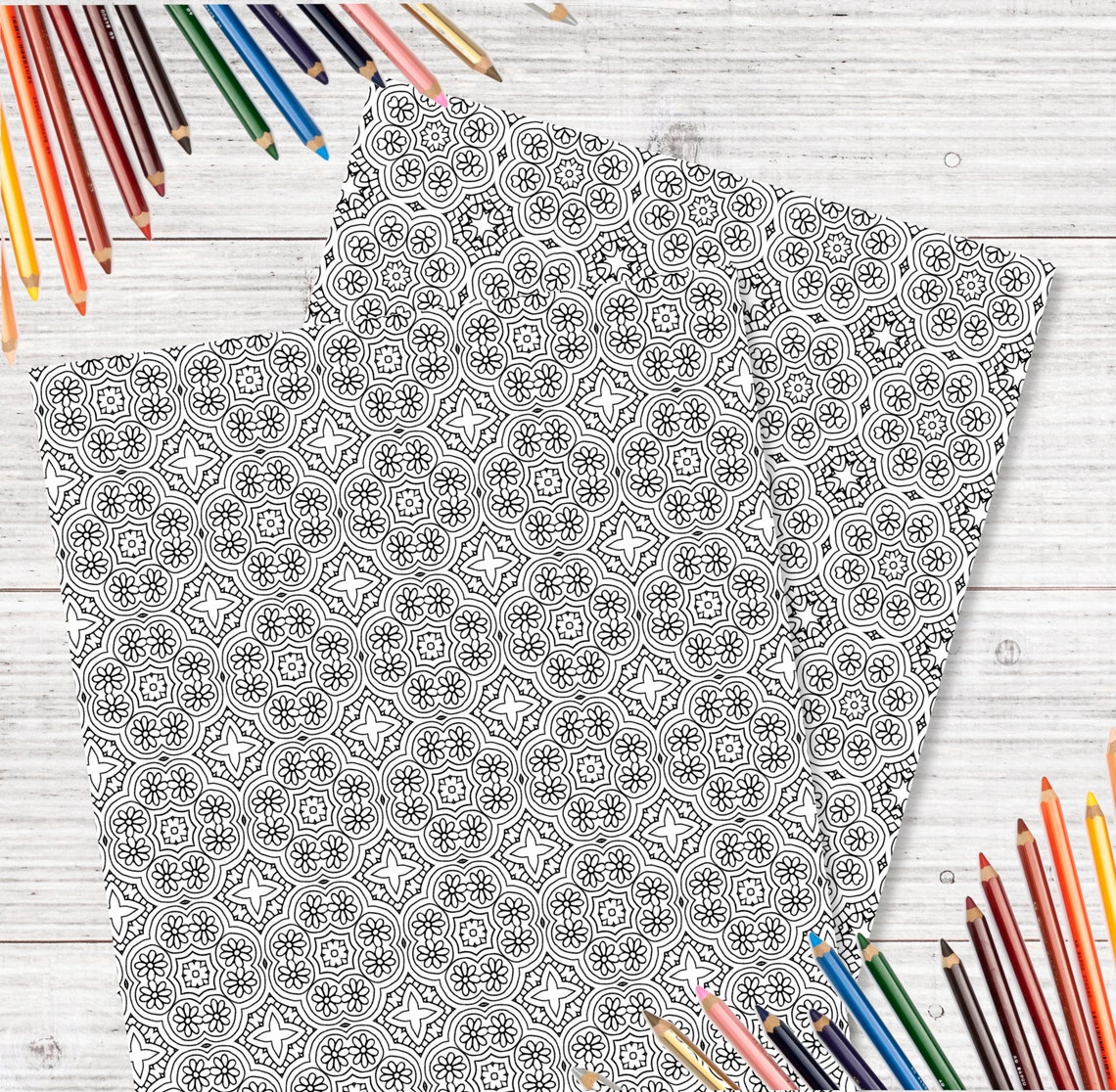 Printable Coloring Pages for Adults, Color Therapy for Stress Relieve ...