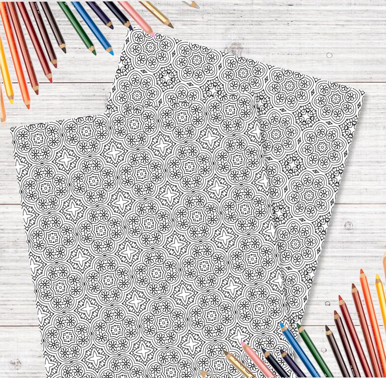 Printable Coloring Pages for Adults, Color Therapy for Stress Relieve ...