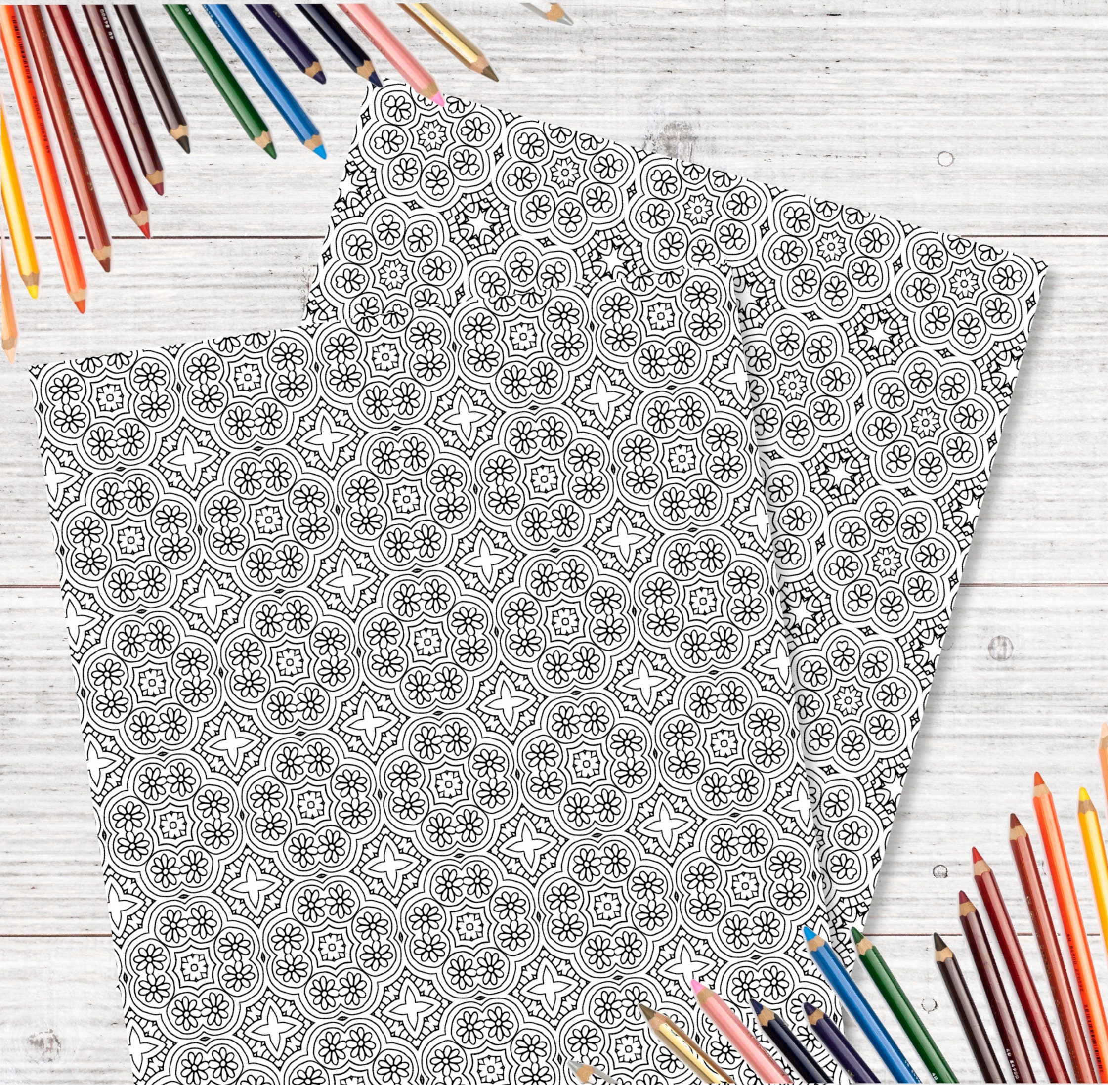 Printable Coloring Pages for Adults, Color Therapy for Stress Relieve ...