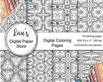 10 Printable Patterns Coloring Pages A4 PDF Coloringshapes - Etsy