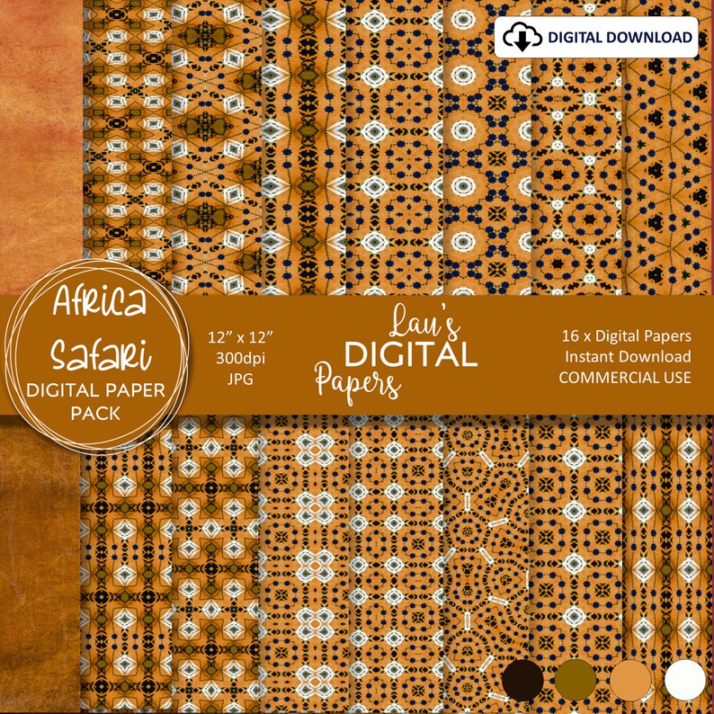 Digital Paper Pack,geometric Decorative Paper,repeating Pattern,digital ...