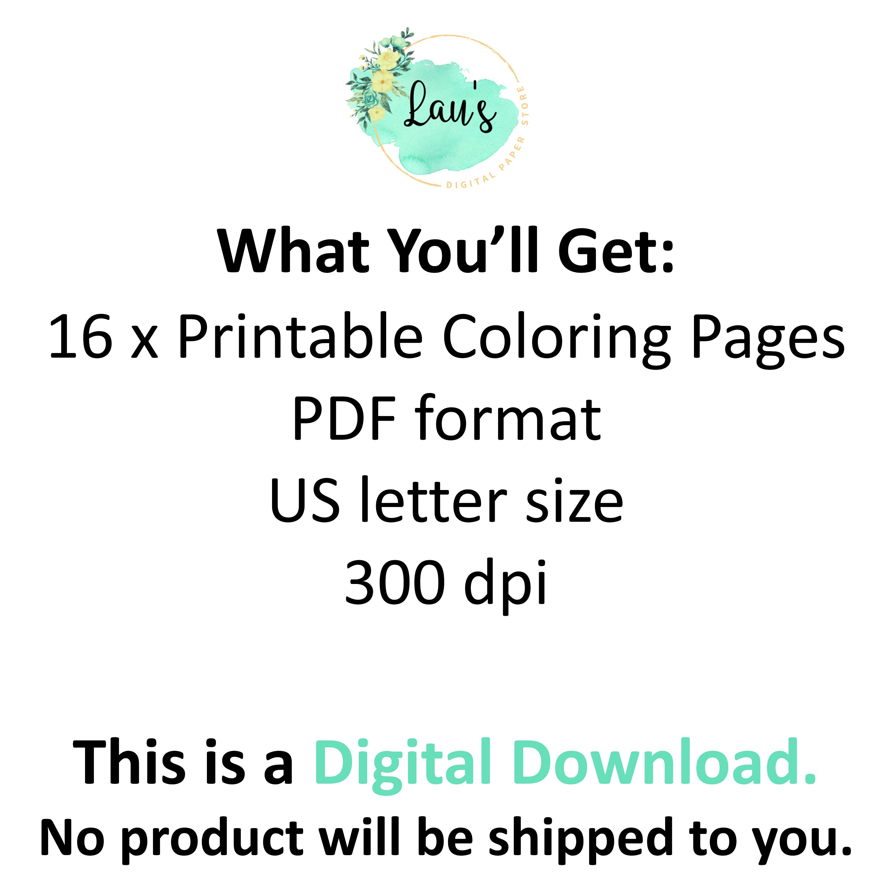 Easy Pattern Printable Coloring Pages for Adults, PDF, Print and Color ...