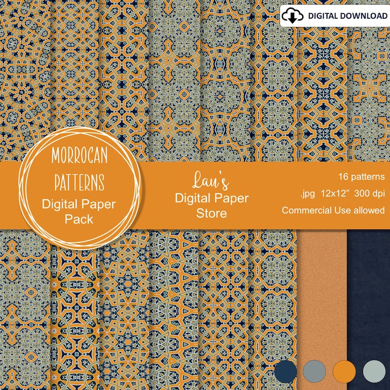 Digital Paper Pack,seamless Repeating Digital Designs, Decorative Paper ...