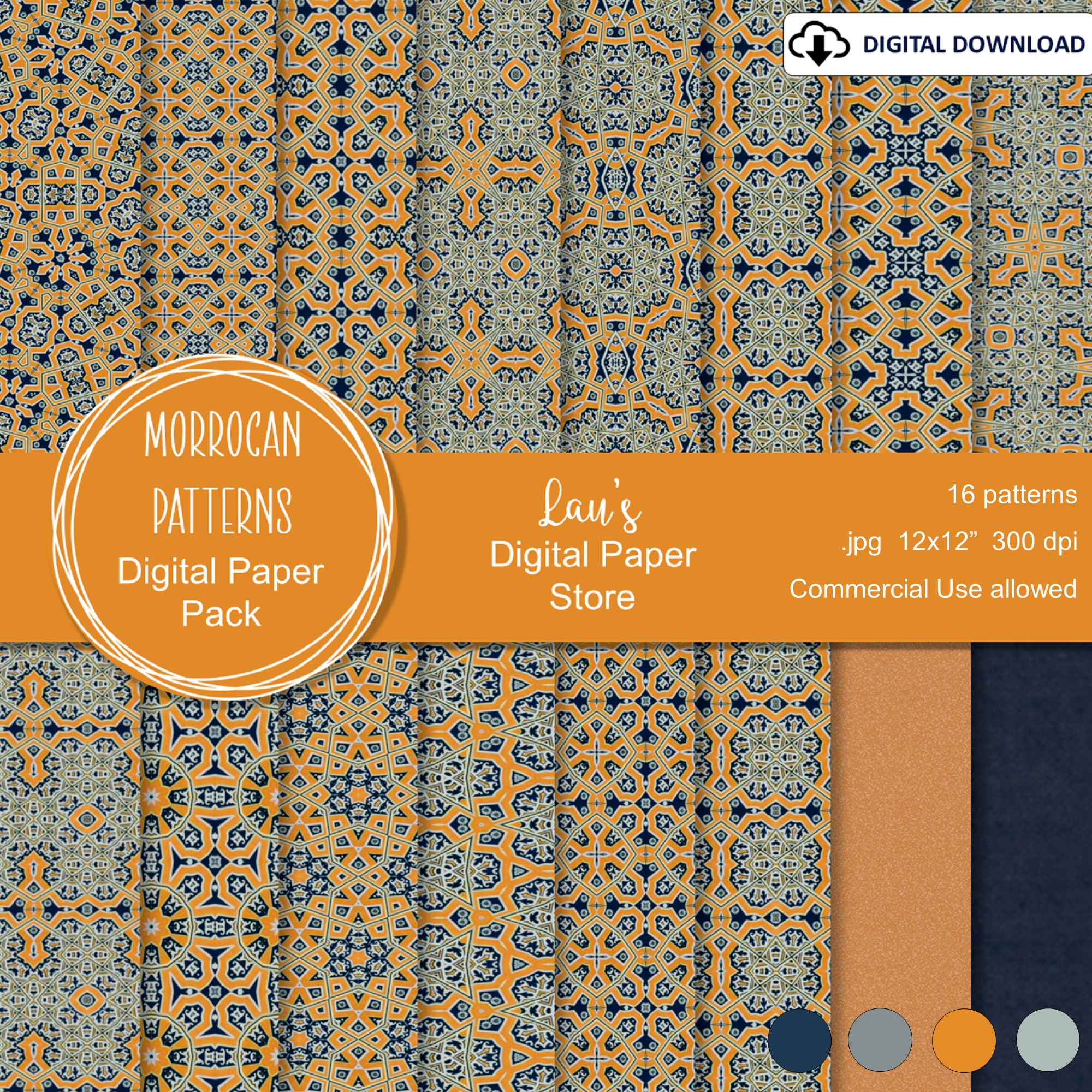 Digital Paper Pack,seamless Repeating Digital Designs, Decorative Paper ...