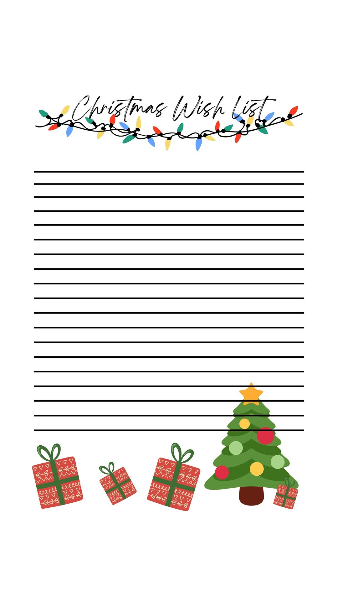 Printable Christmas Wish List for Kids, Adults and Friends to Tell You ...