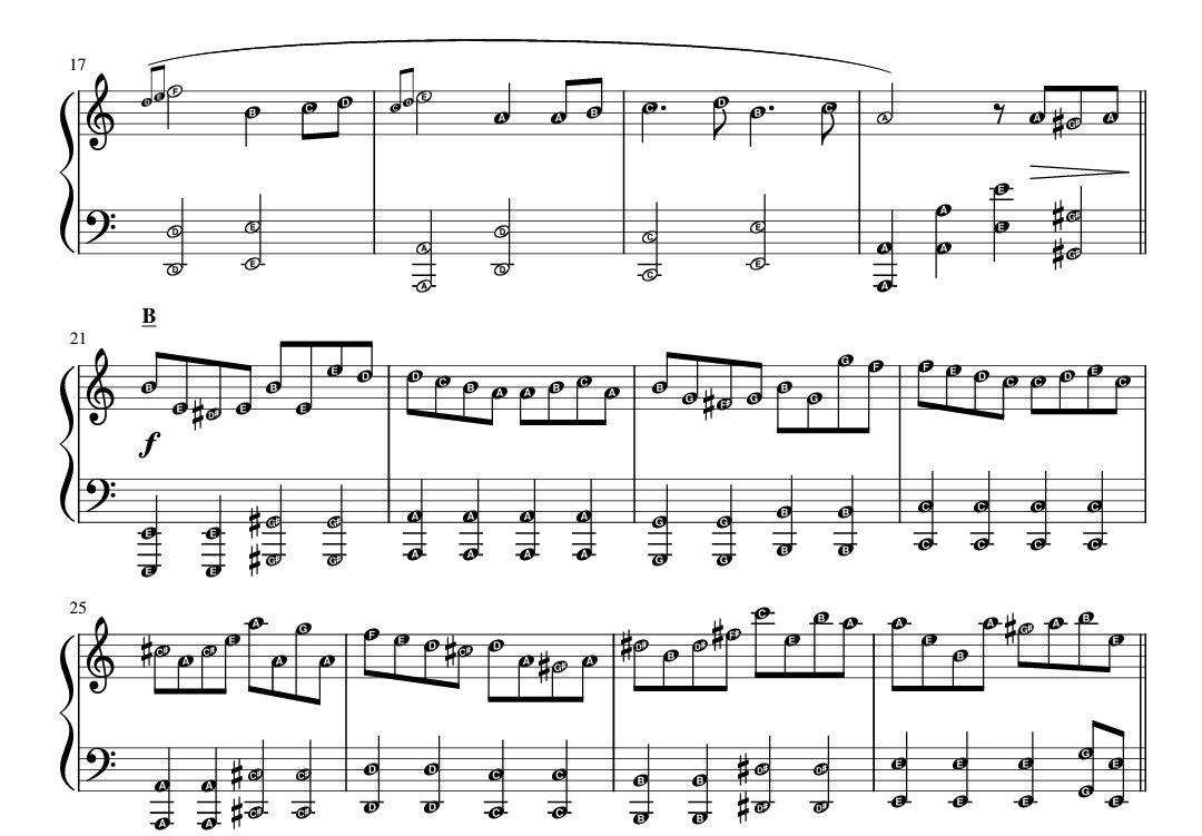 Beethoven Virus Piano Sheet Music With Note Names and Extra Page Warm ...