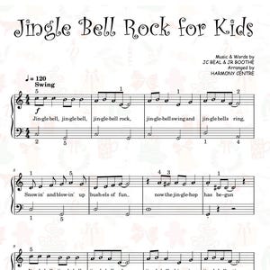 Jingle Bell Rock for Kids - Nice Piano Sheet Music With Note Names ...