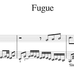 Prelude and Fugue in C Major BACH Piano Sheet With Note Names and ...