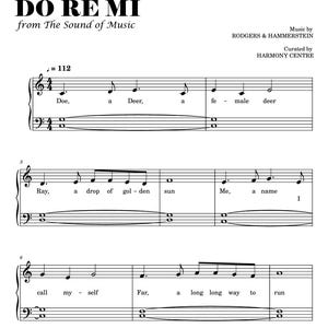 Do Re Mi Piano Sheet Music: Easy Grade 1 With Note Names (PDF) - Etsy