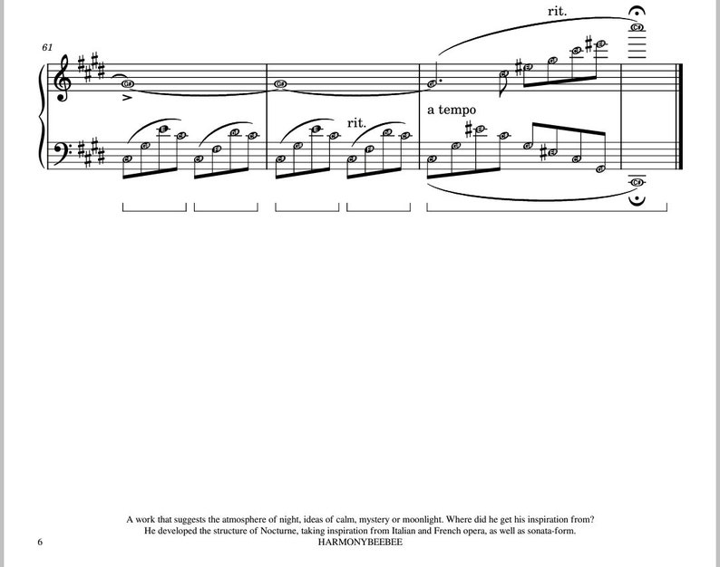 Nocturne No. 20 in C Sharp Minor by CHOPIN With Note Names Details ...