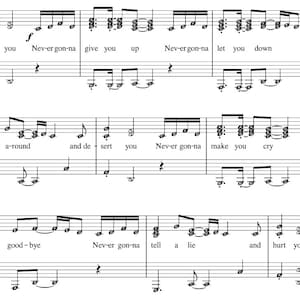 Rick Roll / Never Gonna Give You up Piano Sheet Music for Grade 1 With ...