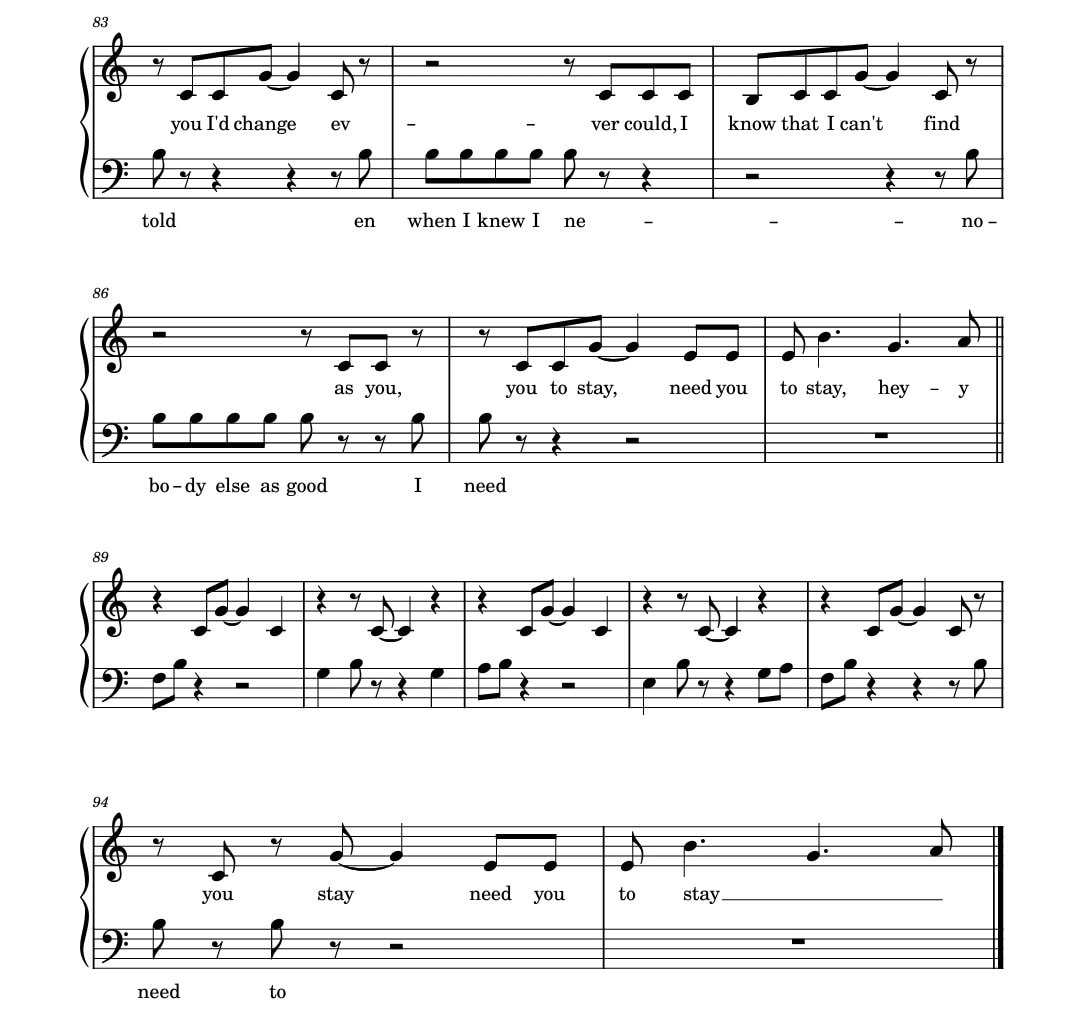 Stay - Kid Laroi Ft. Justin Bieber - Easy Piano Sheet Music (PDF & MP3 ...