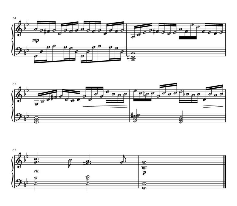 G Minor Bach Edited by Luo Ni - Piano Sheet Music Score With Note Names ...