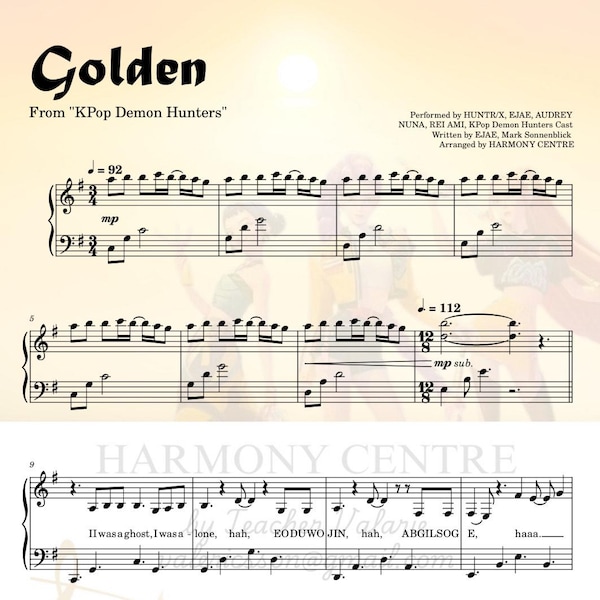 Golden Kpop Demon Hunter Alto Sax Music Sheet - Etsy Canada