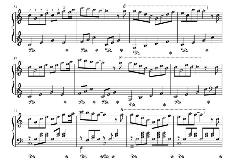Music Box Dancer Easy G3 Hard G5 Piano Sheet Music With Note Names ...