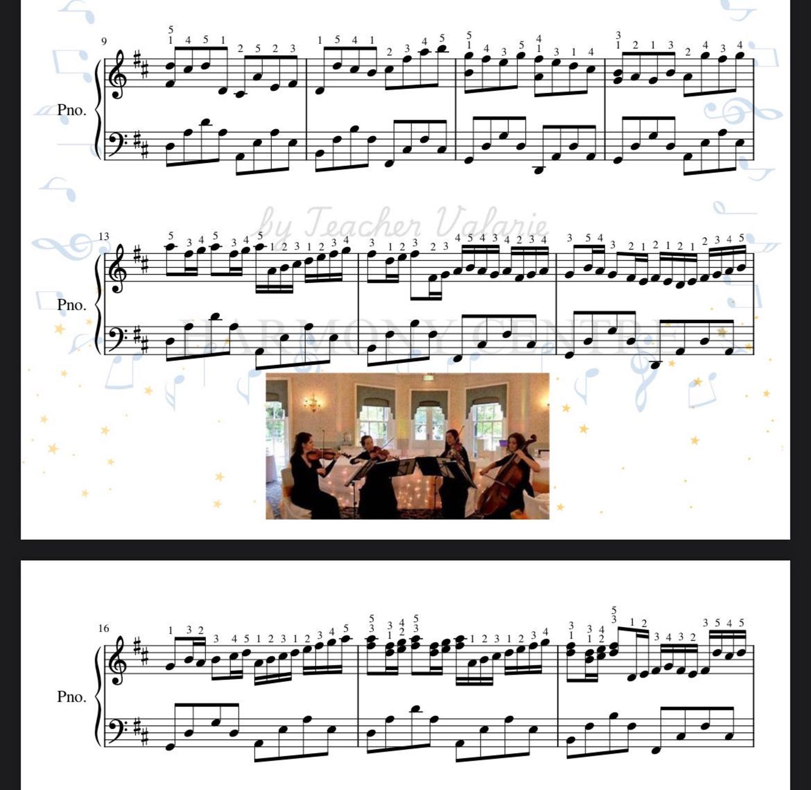 Canon in D Short & Sweet Grade 4 Piano Sheet Music Score With Alphabets ...