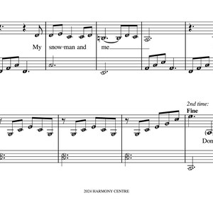 Snowman SIA - Piano Sheet Music Score Grade 2 With Note Names Lyrics ...