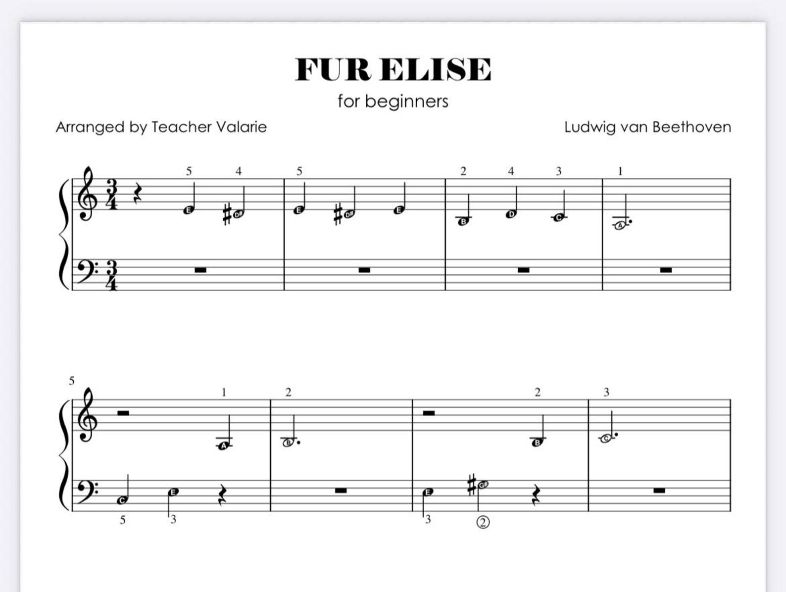 Perfect + Fur Elise ~ Easy Peasy Piano Sheet Music for Beginners 5 ...