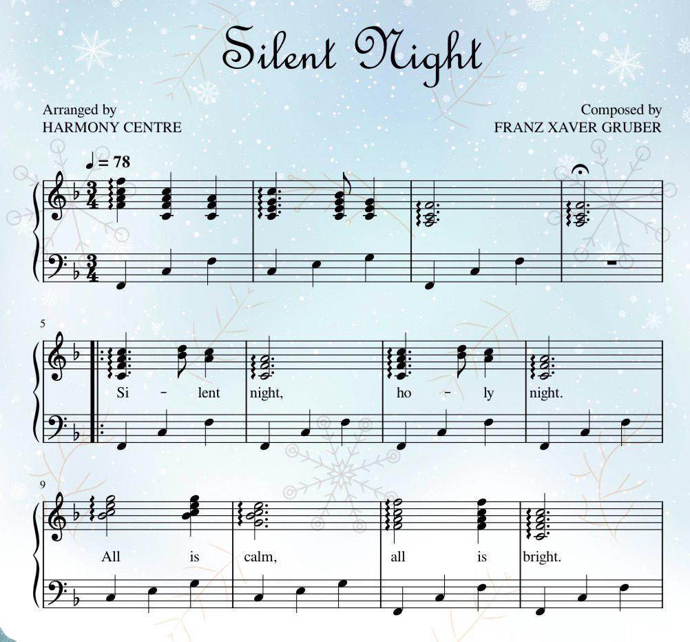 Silent Night 2025 Piano Sheet Music Score for Grade 5 Intermediate ...