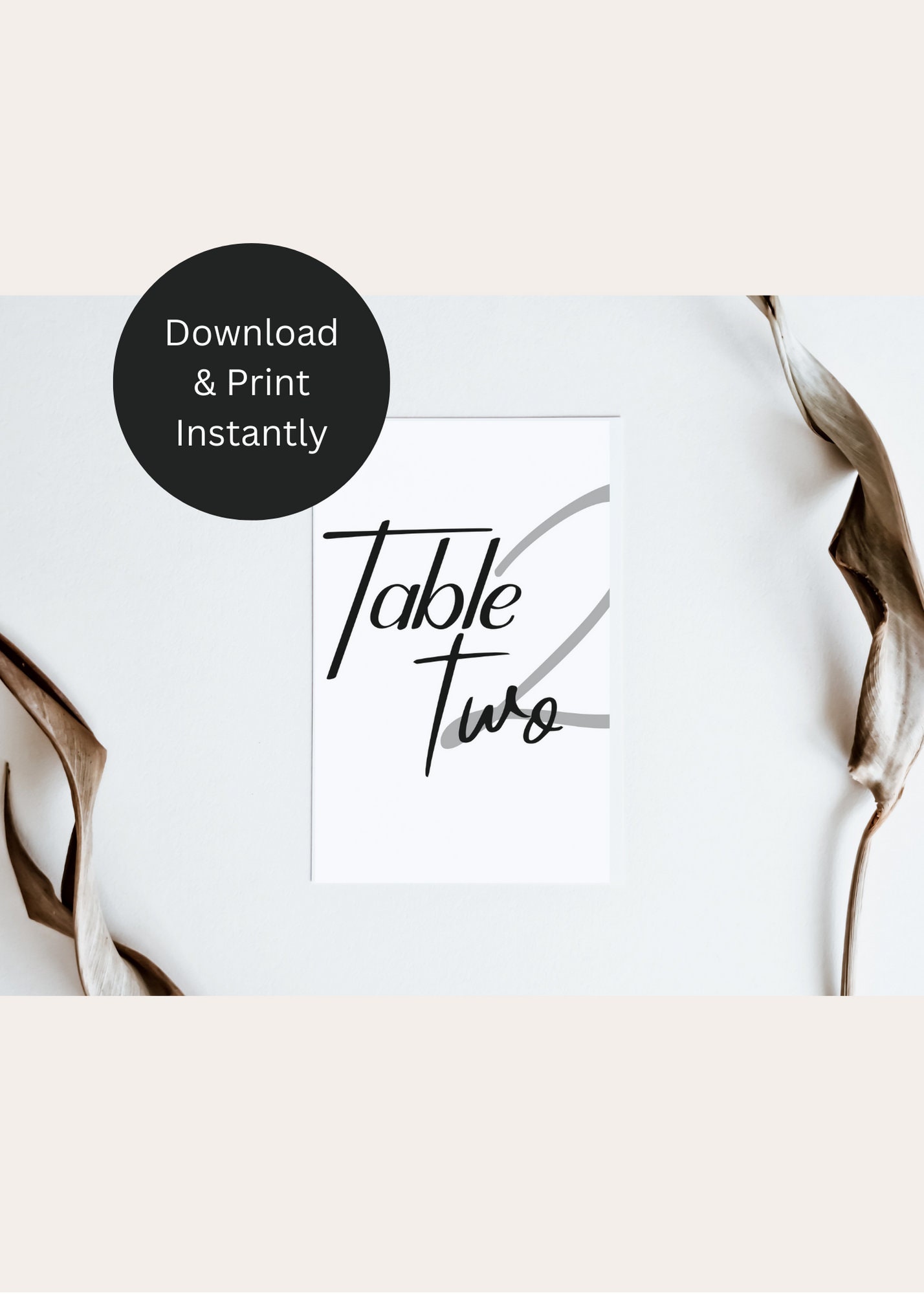 Downloadable, Wedding Table Numbers Printable, Table Numbers Template ...