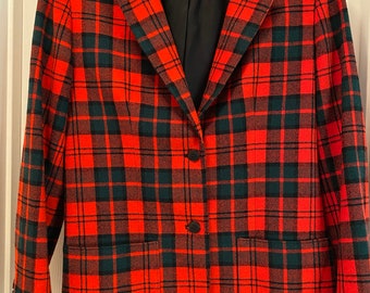 Red Tartan Blazer - Etsy