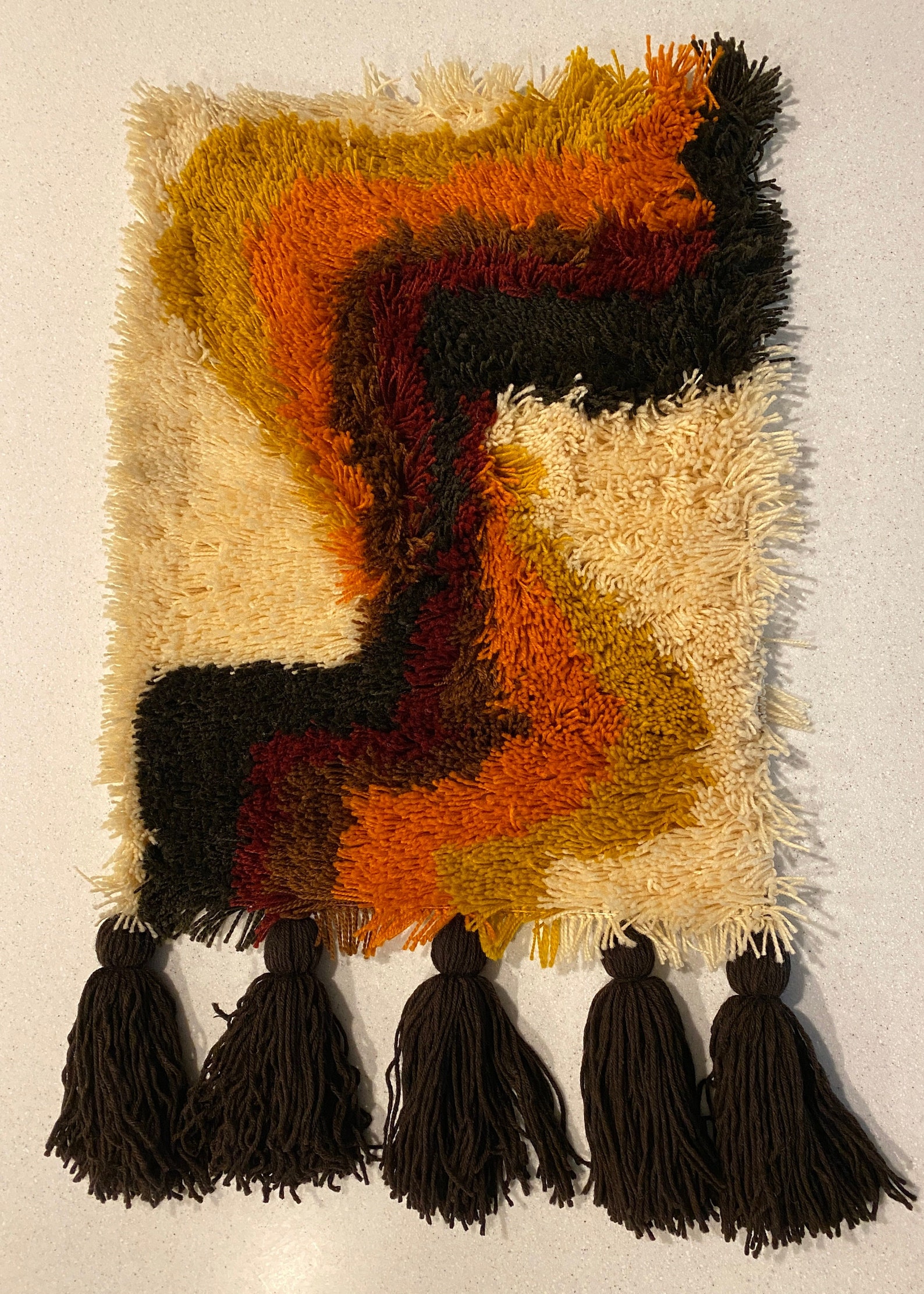 Vintage Abstract Latch Hook Wall Hanging - Etsy