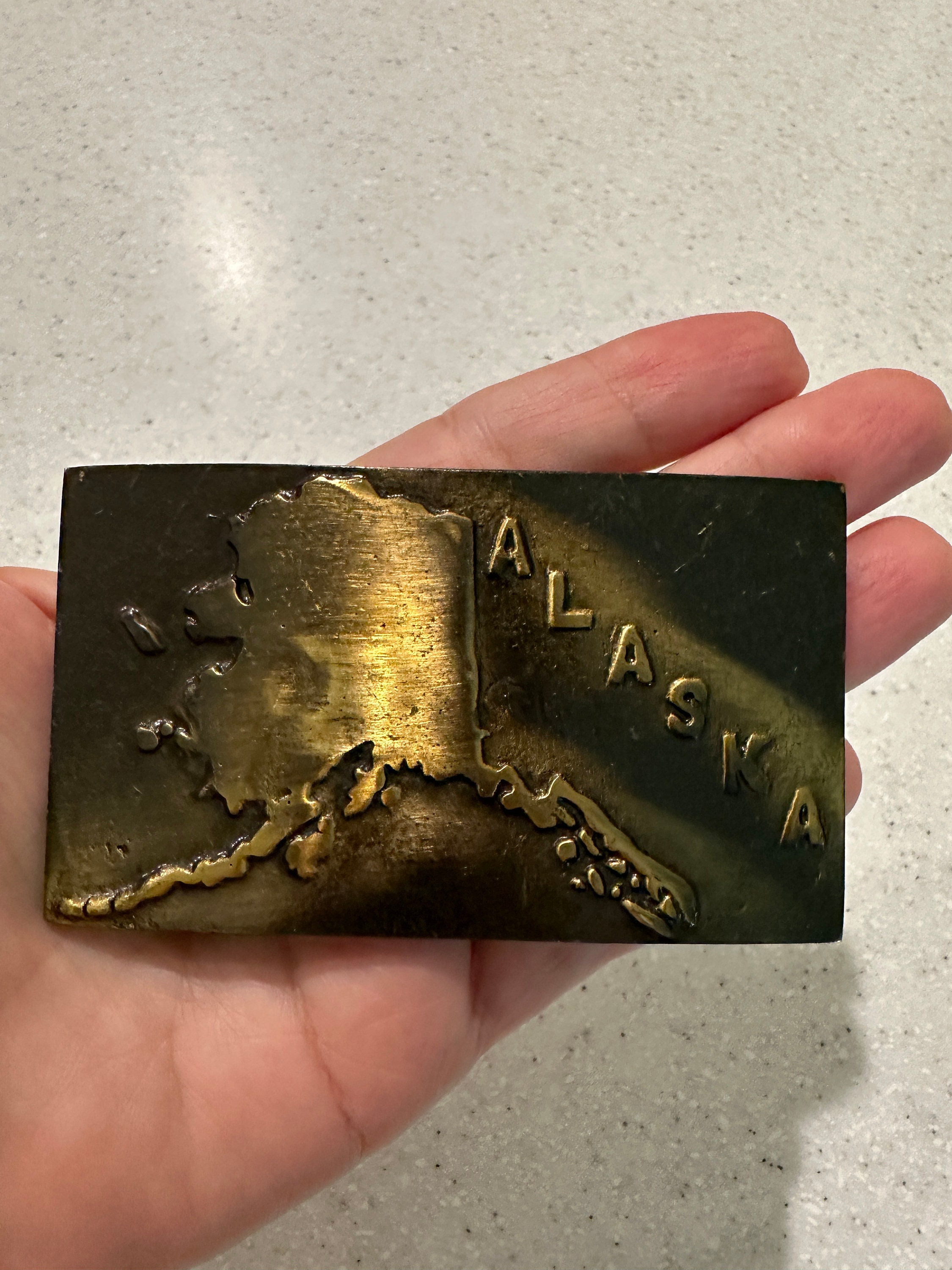 Vintage Brass Alaska Belt Buckle - Etsy