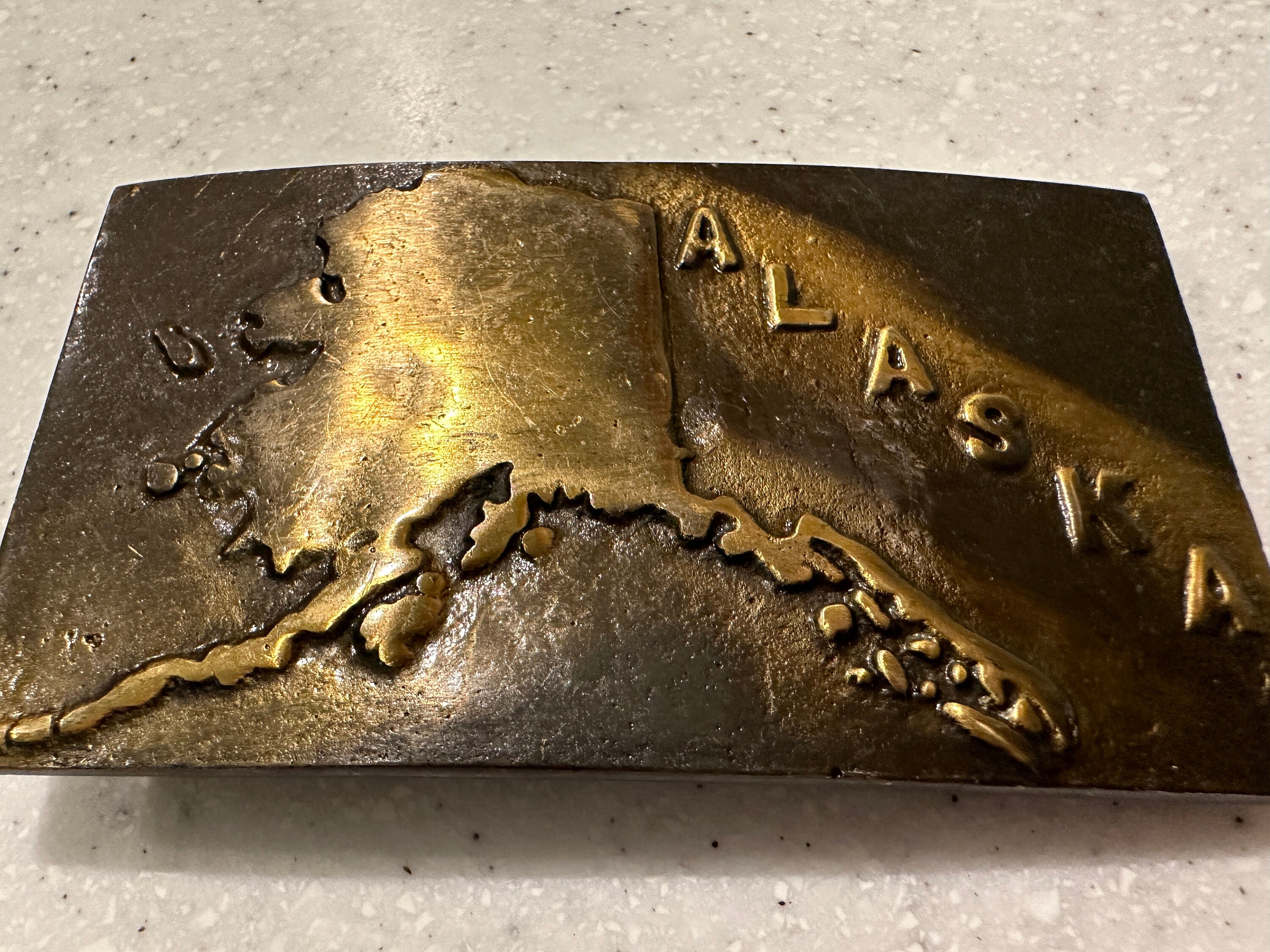 Vintage Brass Alaska Belt Buckle - Etsy
