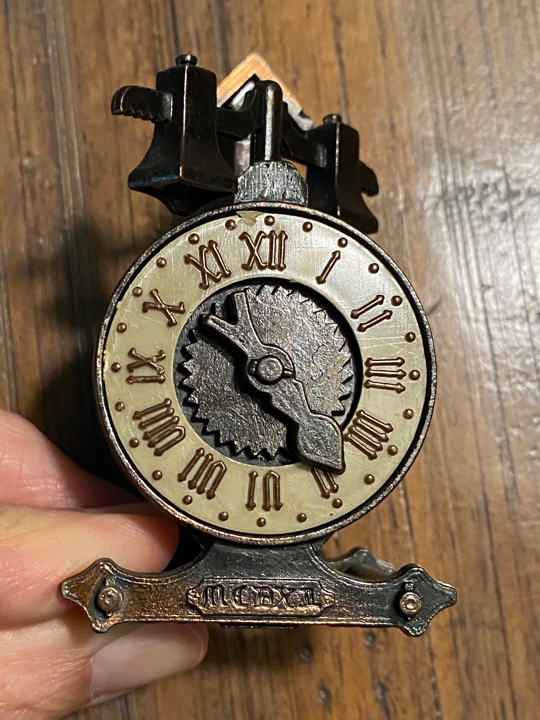 Vintage Brass Clock Pencil Sharpener - Etsy