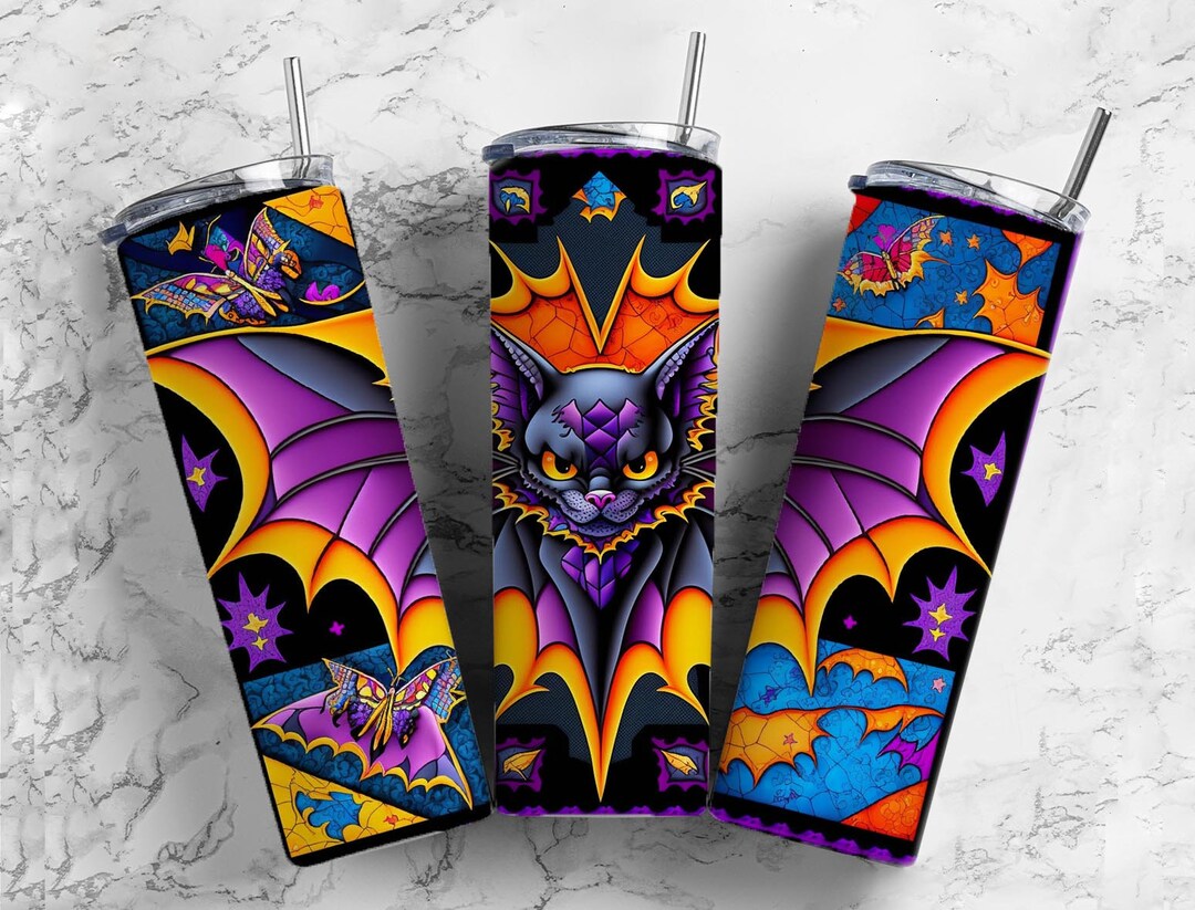 Bat Comic 20oz Sublimation Tumbler Designs, Strip Spooky 9.2 X 8.3 ...