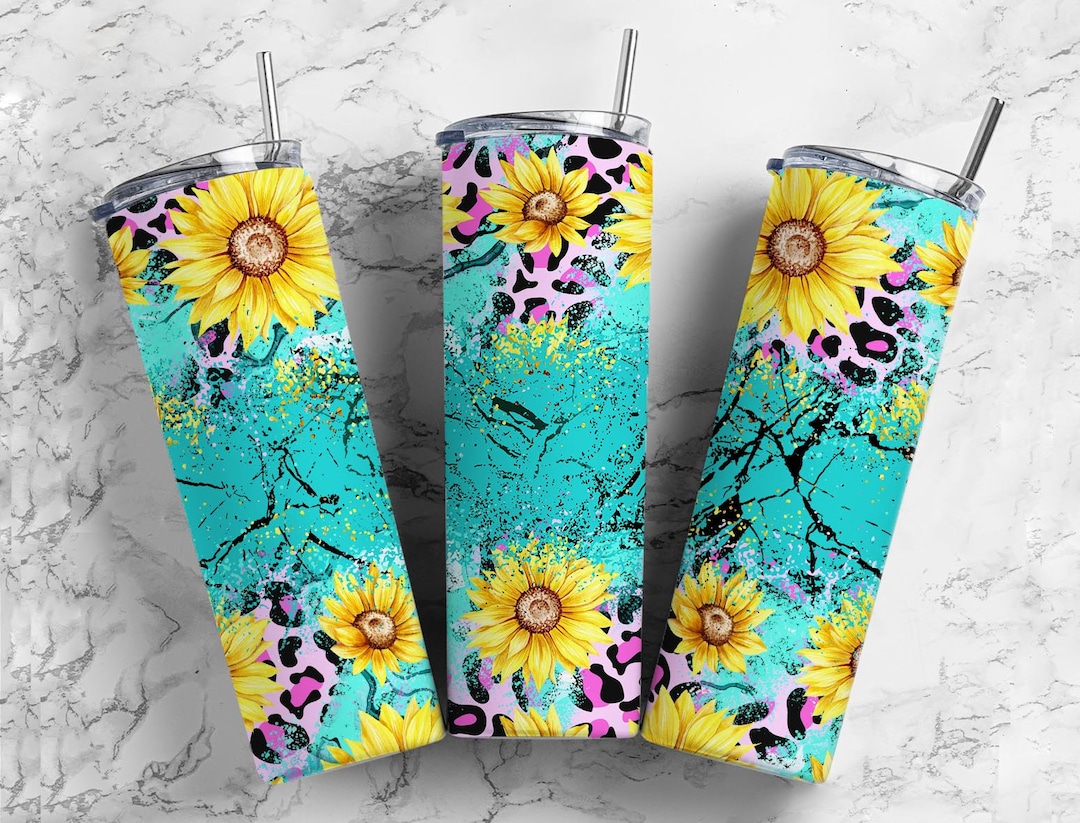 Turquoise Leopard 20oz Sublimation Tumbler Designs, Brown Leopard Print ...
