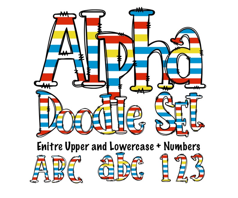 100 MEGA BUNDLE Doodle Letters Uppercase & Lowercase - Etsy