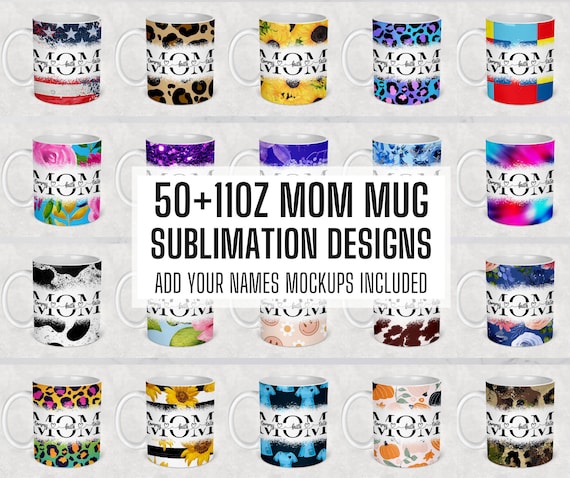 50 Mom Split Mug 11oz Mug Sublimation Template Mug - Etsy