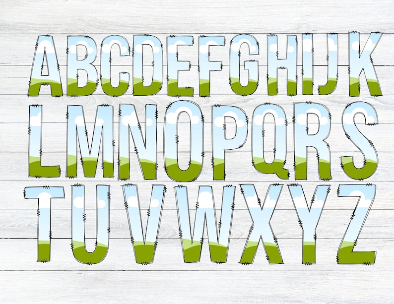 Fill Your Own Doodle Letters on CANVA With Commercial Use Allowed. Drag ...