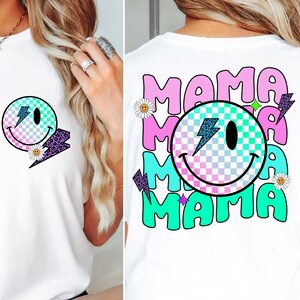 Fluro Neon Mama T-shirt Png Design, Retro Hippy Sublimation, Smile 90s ...