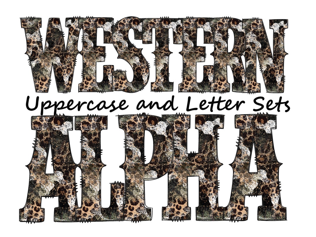 Leopard Print Country Western Doodle Letters, Outback Western ...