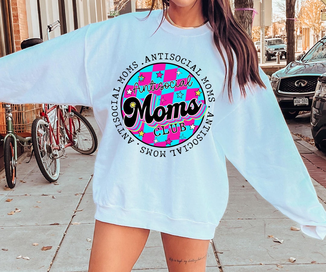 Anti-social Moms Club T-shirt Png Design, Retro Hippy Sublimation ...