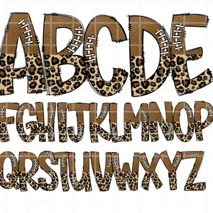 Leopard Football Doodle Letters, Transparent Background, Individually ...
