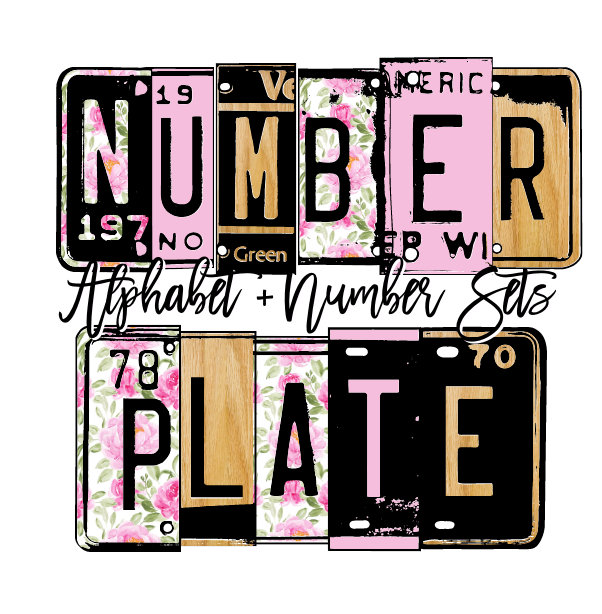 Pink Floral Number Plate Alphabet Pink Alphabet Boho - Etsy Canada