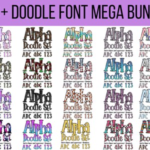 100 MEGA BUNDLE Doodle Letters Uppercase & Lowercase - Etsy